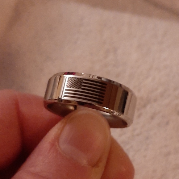 Accessories | Stainless Steel Wedding Bandmens Us Flag Ring Size 1 14 ...
